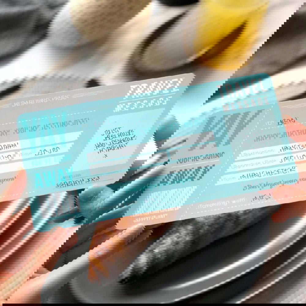 Blue Birthday Boarding Pass Travel Ticket - Designed by Rodo Creative