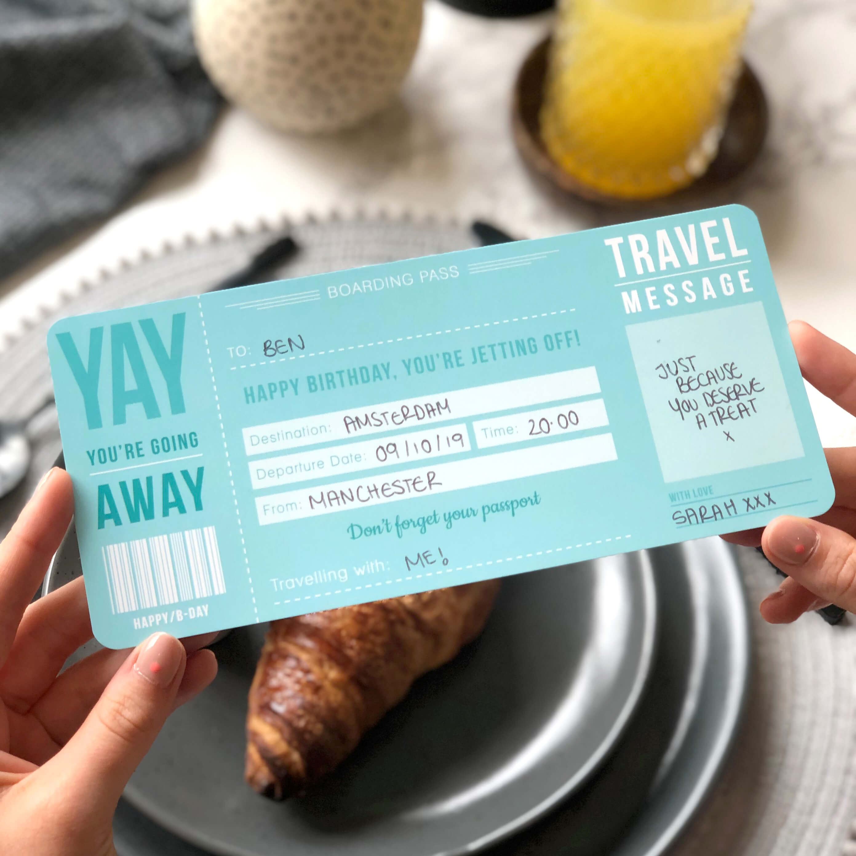 Blue Birthday Boarding Pass Travel Ticket - Designed by Rodo Creative