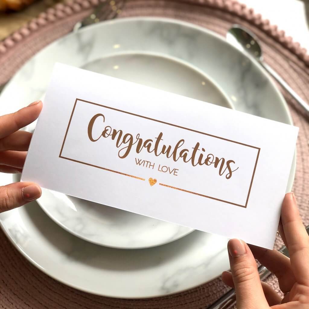 Congratulations Money Wallet Rose Gold Foil, Perfect for giving money ...