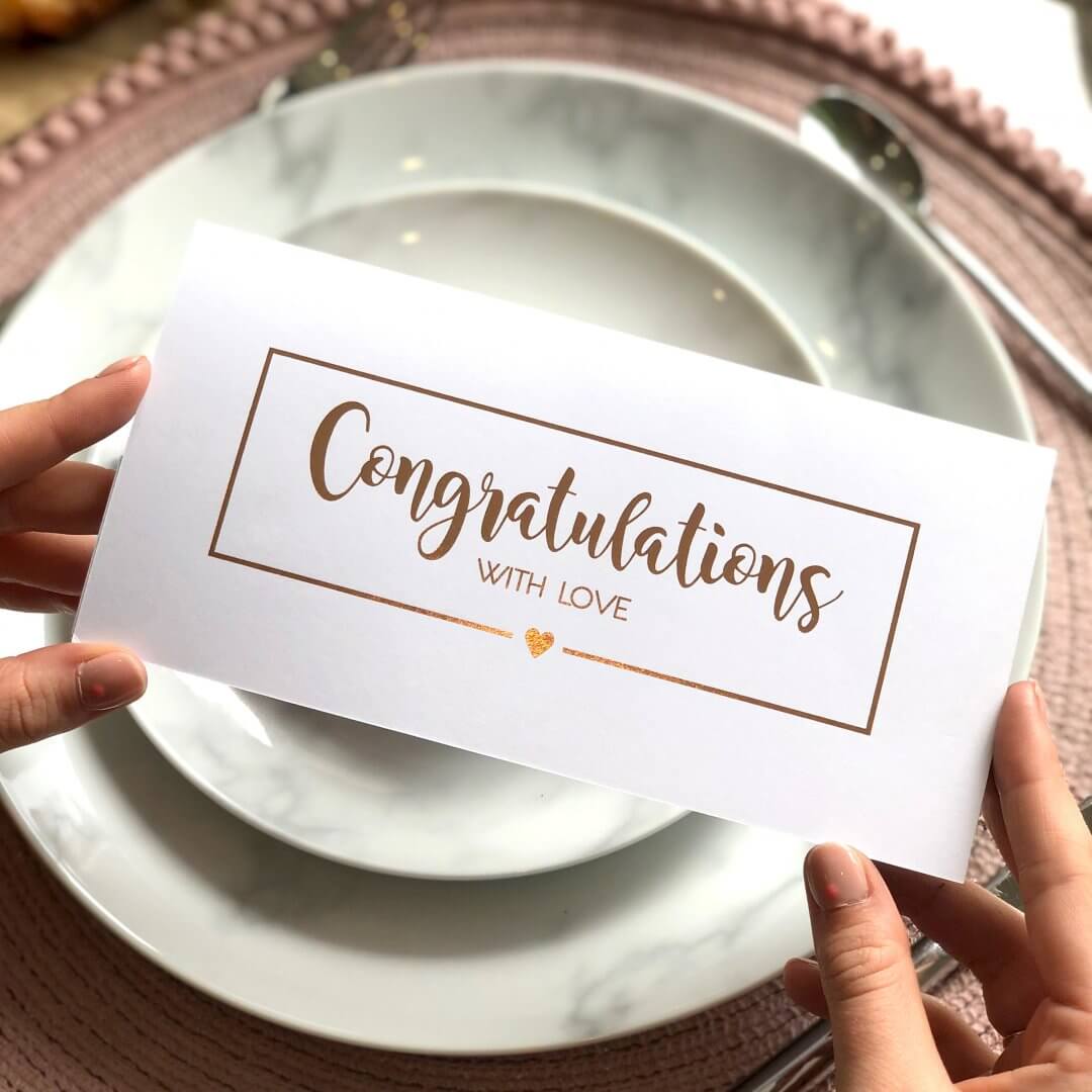 Congratulations Money Wallet Rose Gold Foil, Perfect for giving money ...