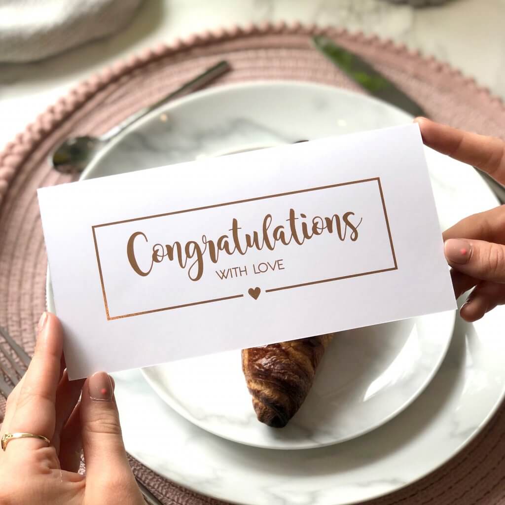 Congratulations Money Wallet Rose Gold Foil, Perfect for giving money ...