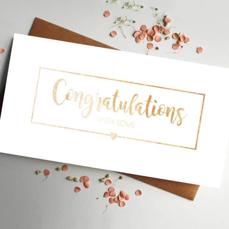 Congratulations Money Wallet Rose Gold Foil, Perfect for giving money ...