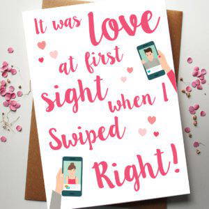 Love at First Swipe Card - Rodo Creative