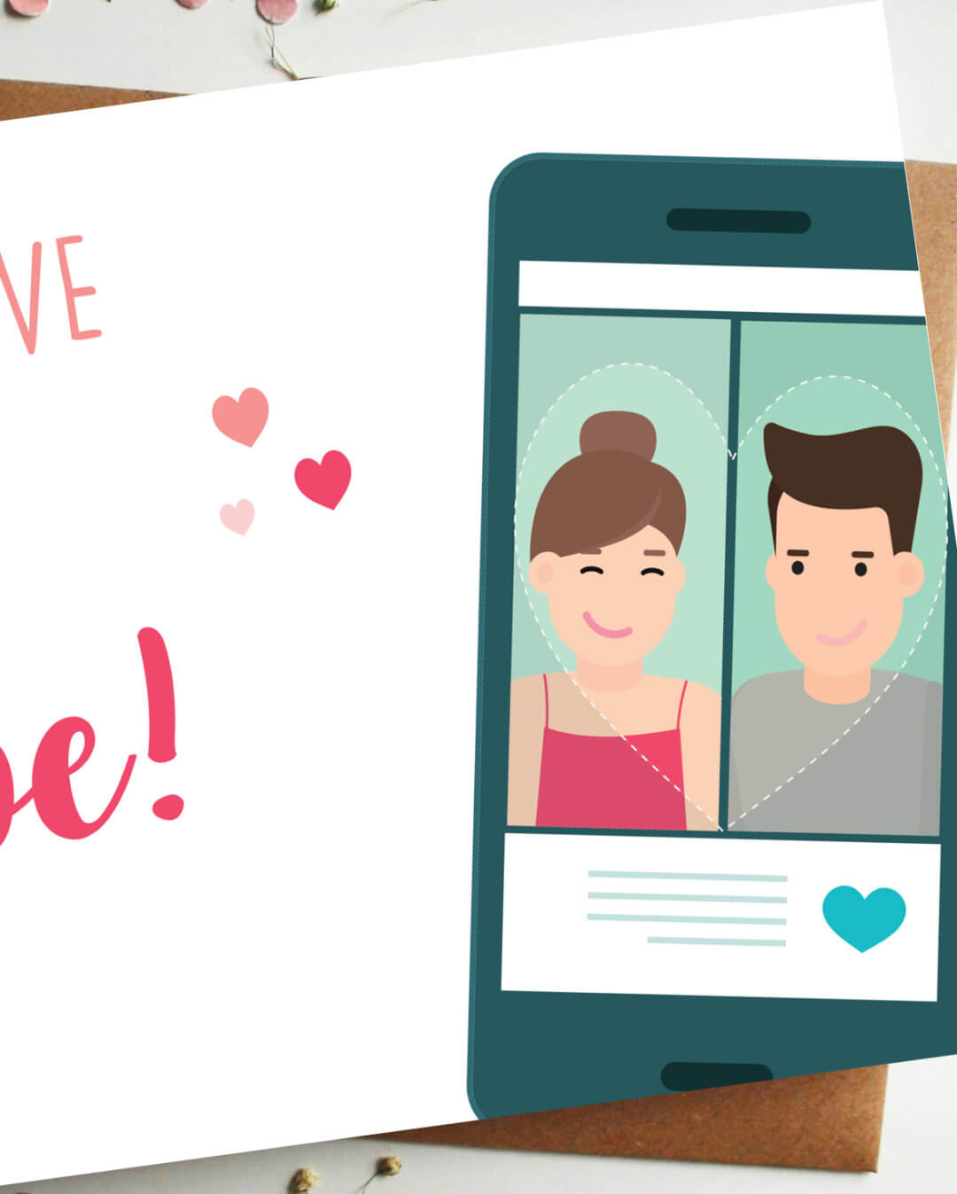 Internet Dating Card for Valentine's Day Love at First Swipe