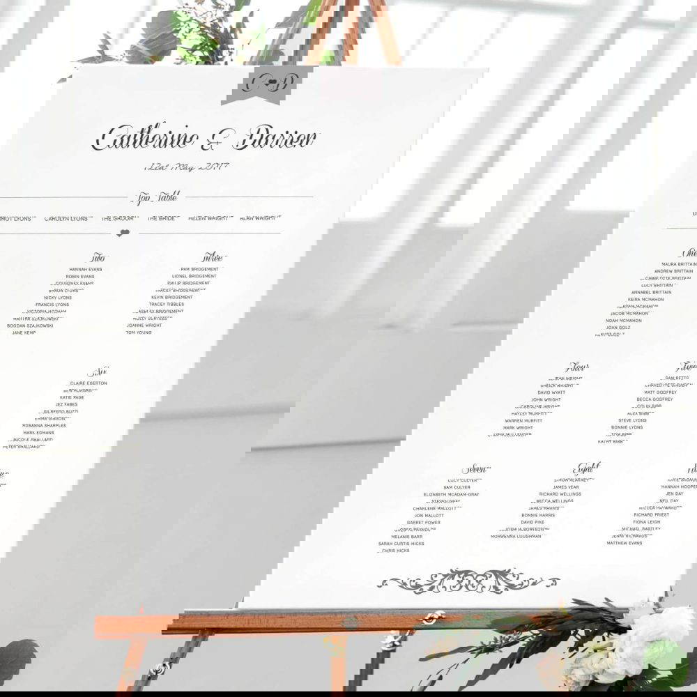 Elegant Type Table Plan designed in Manchester by Rodo Creative