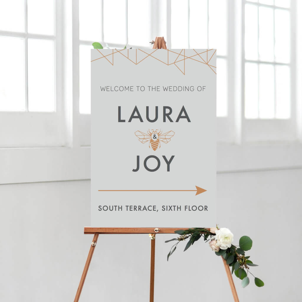 Geometric Wedding Welcome Sign - Designed by Rodo Creative