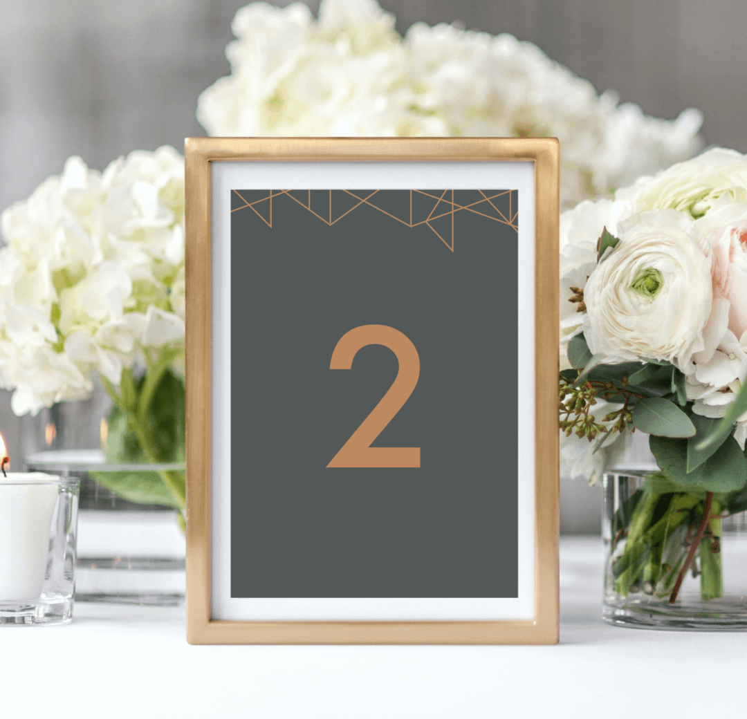 Geometric Table Numbers - Designed by Rodo Creative in Manchester