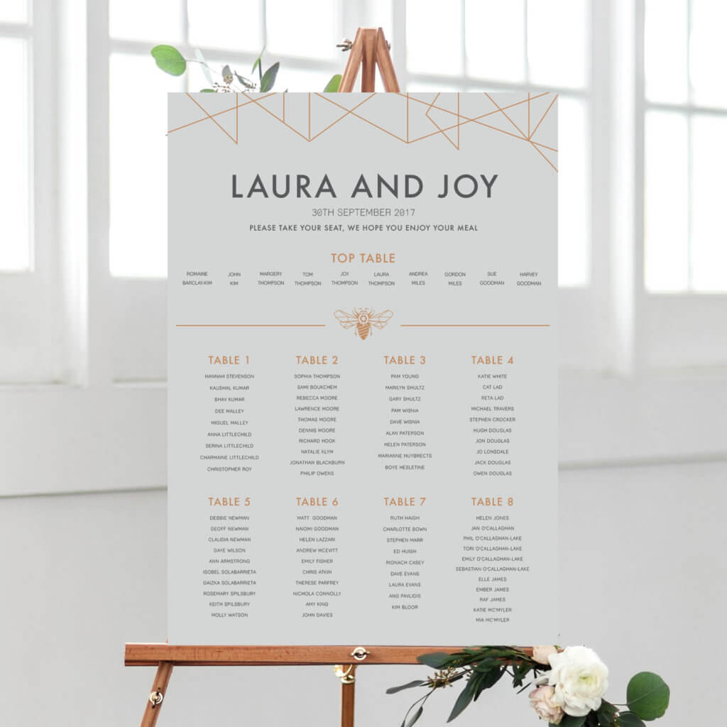 Geometric Table Plan - Designed by Rodo Creative in Manchester