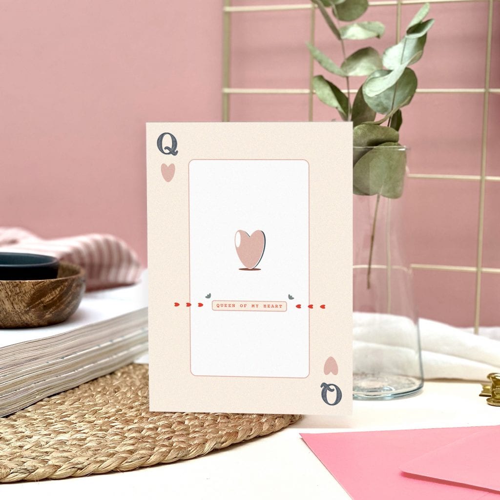 Queen of My Heart Card - Designed by Rodo Creative in Manchester