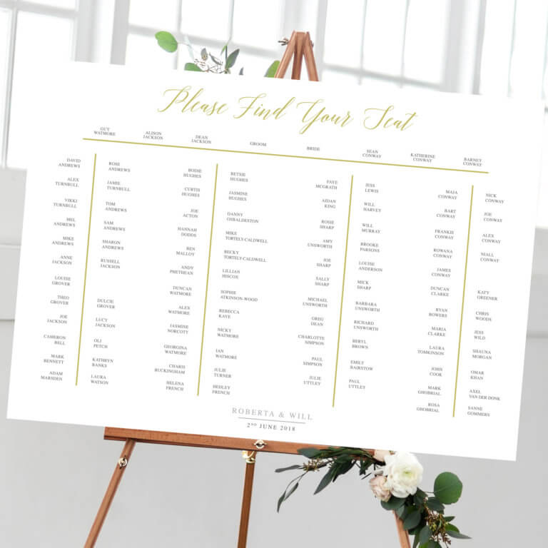 Elegant Type Table Plan designed in Manchester by Rodo Creative