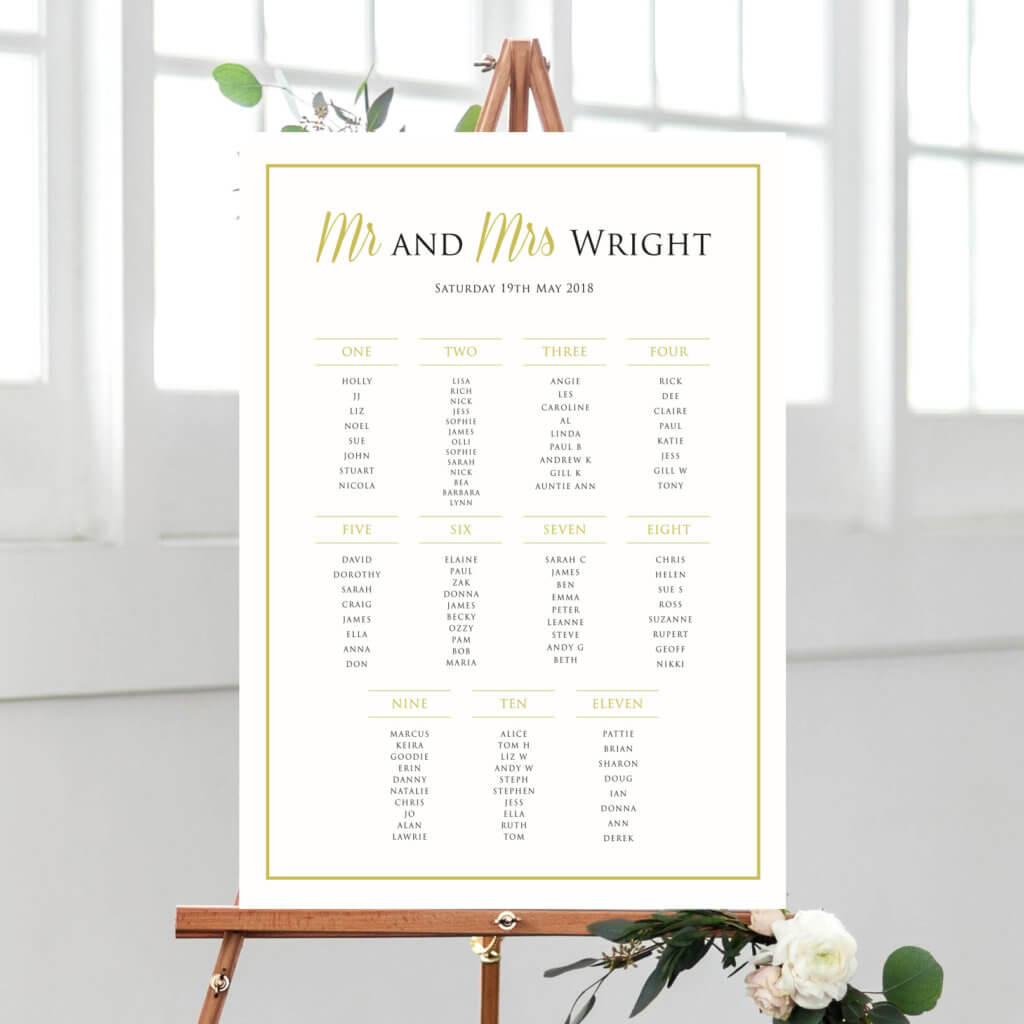 Modern Gold Table Plan - Designed by Rodo Creative in Manchester