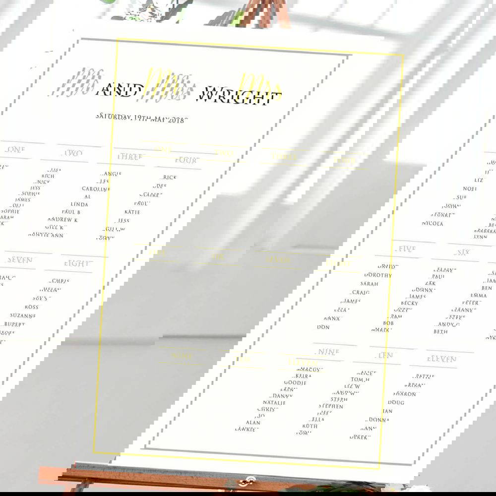 Modern Gold Table Plan - Designed by Rodo Creative in Manchester