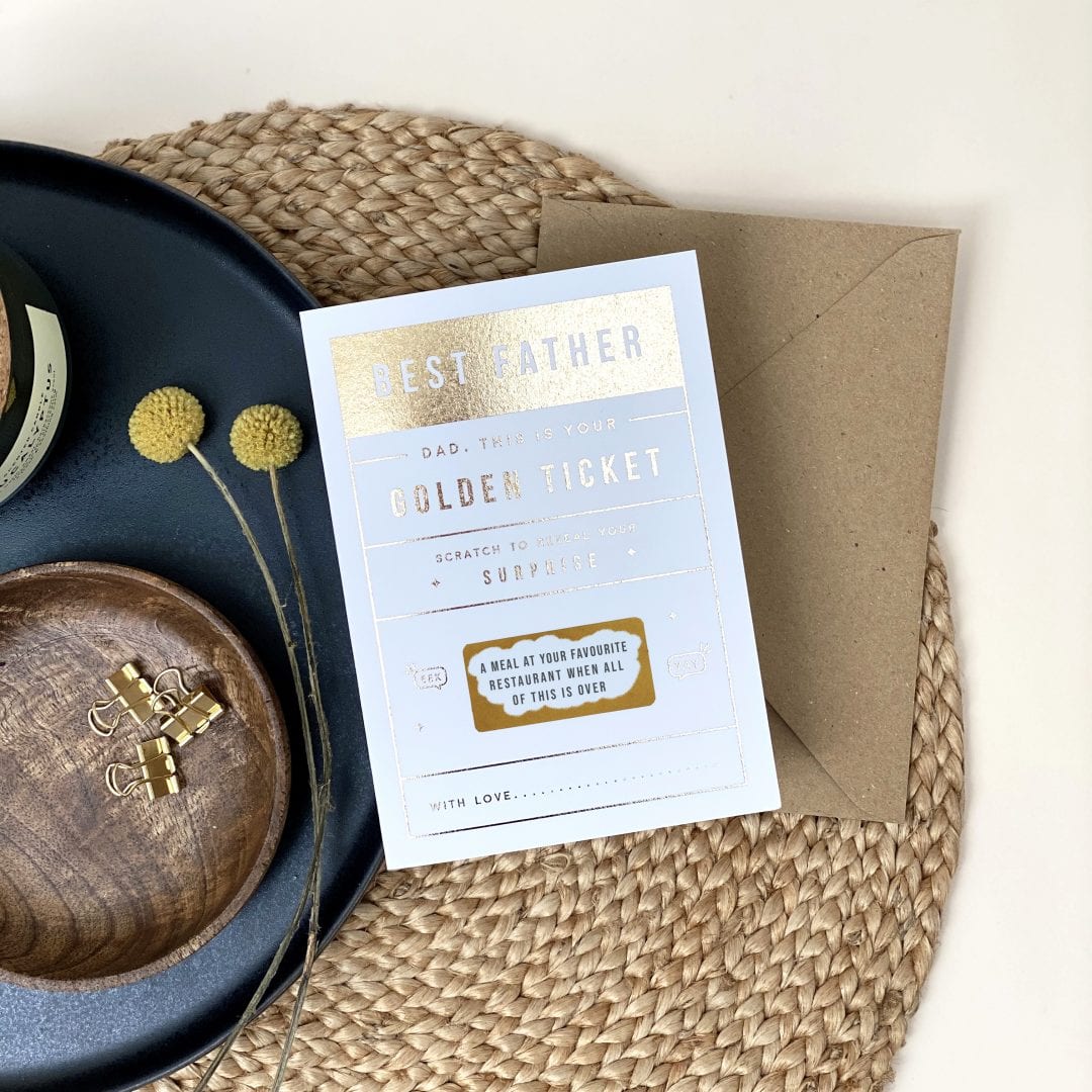 Dad's Golden Ticket Card - Designed by Rodo Creative in Manchester