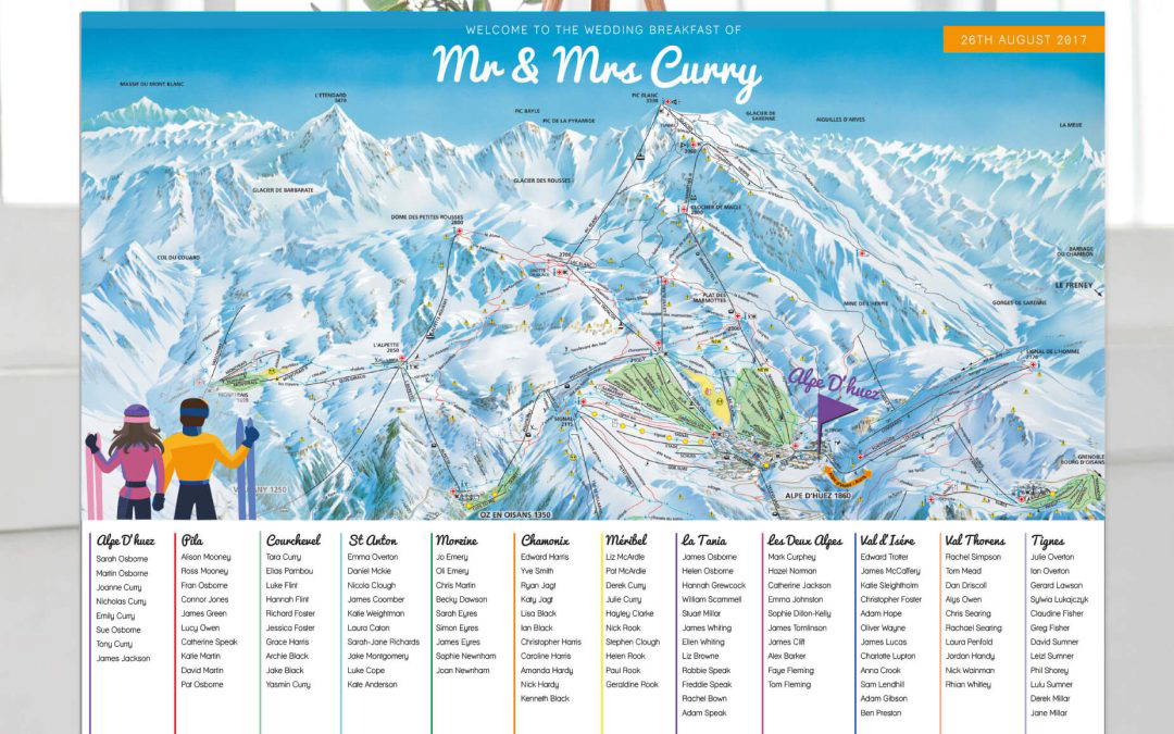 Retro Ski Themed Table Names - Rodo Creative Manchester - Rodo Creative