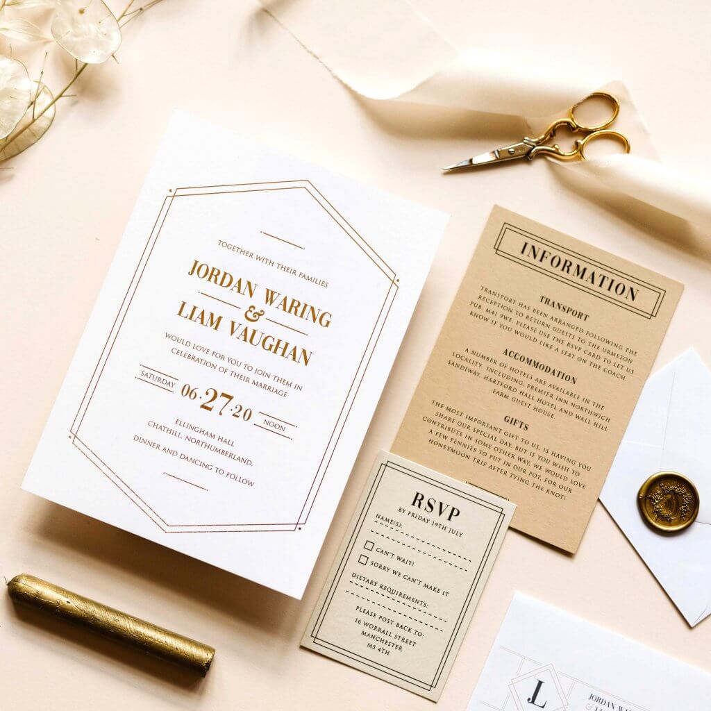 Botanical Geometric Vellum Invitation - Designed by Rodo Creative