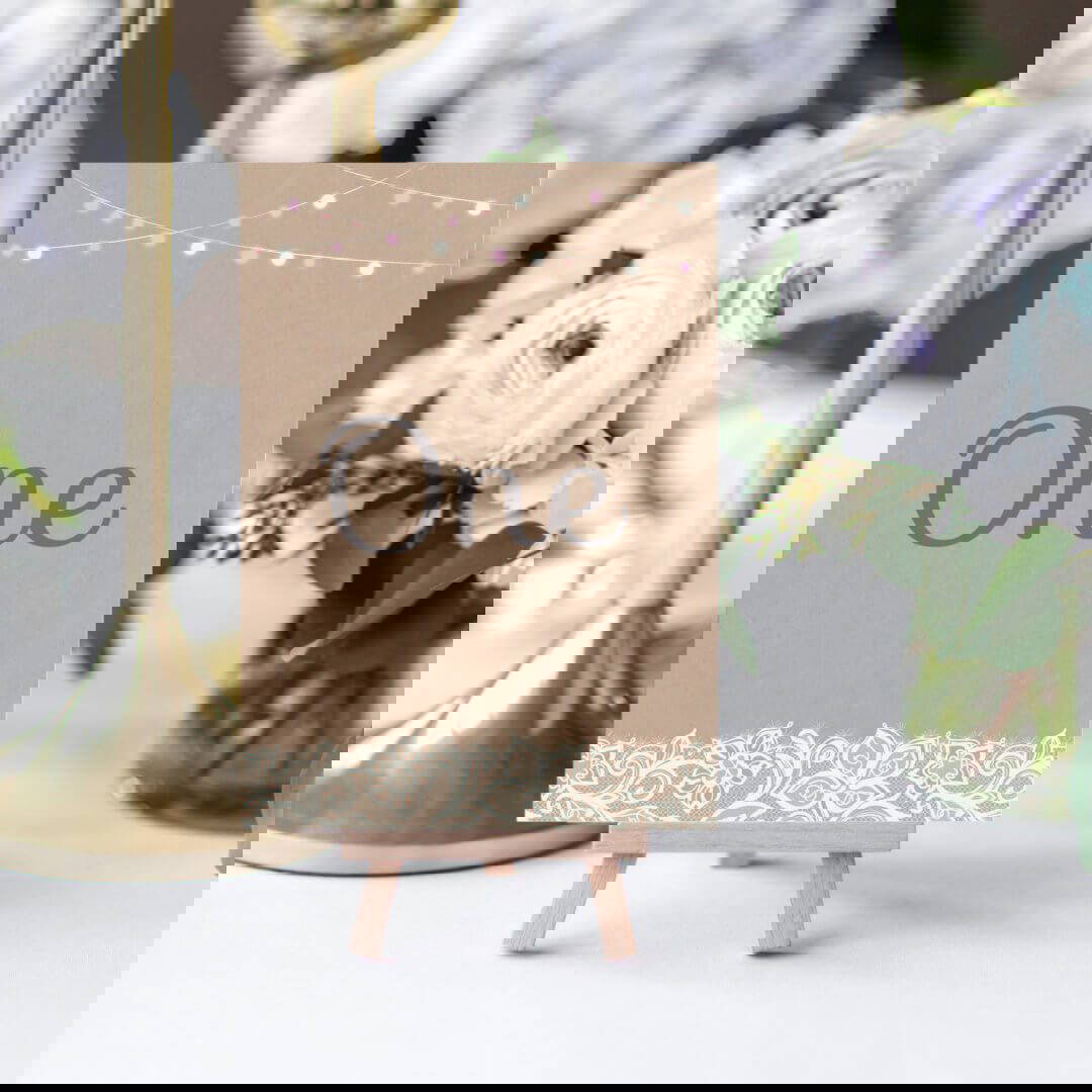 Festooned Lace Table Numbers Designed by Rodo Creative in Manchester