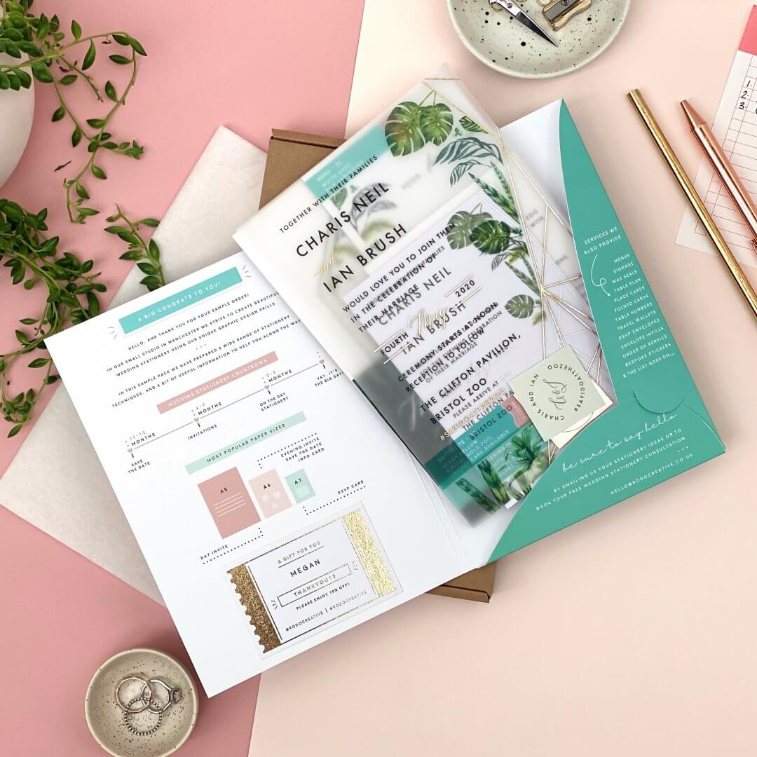 Sample Pack of Beautiful Wedding Stationery Designed By Rodo Creative