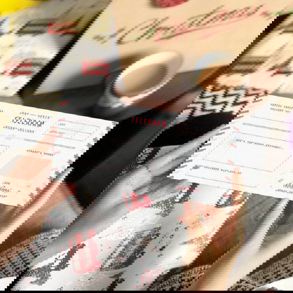 Christmas Telegram Gift Card - Scratch to reveal, by Rodo Creative