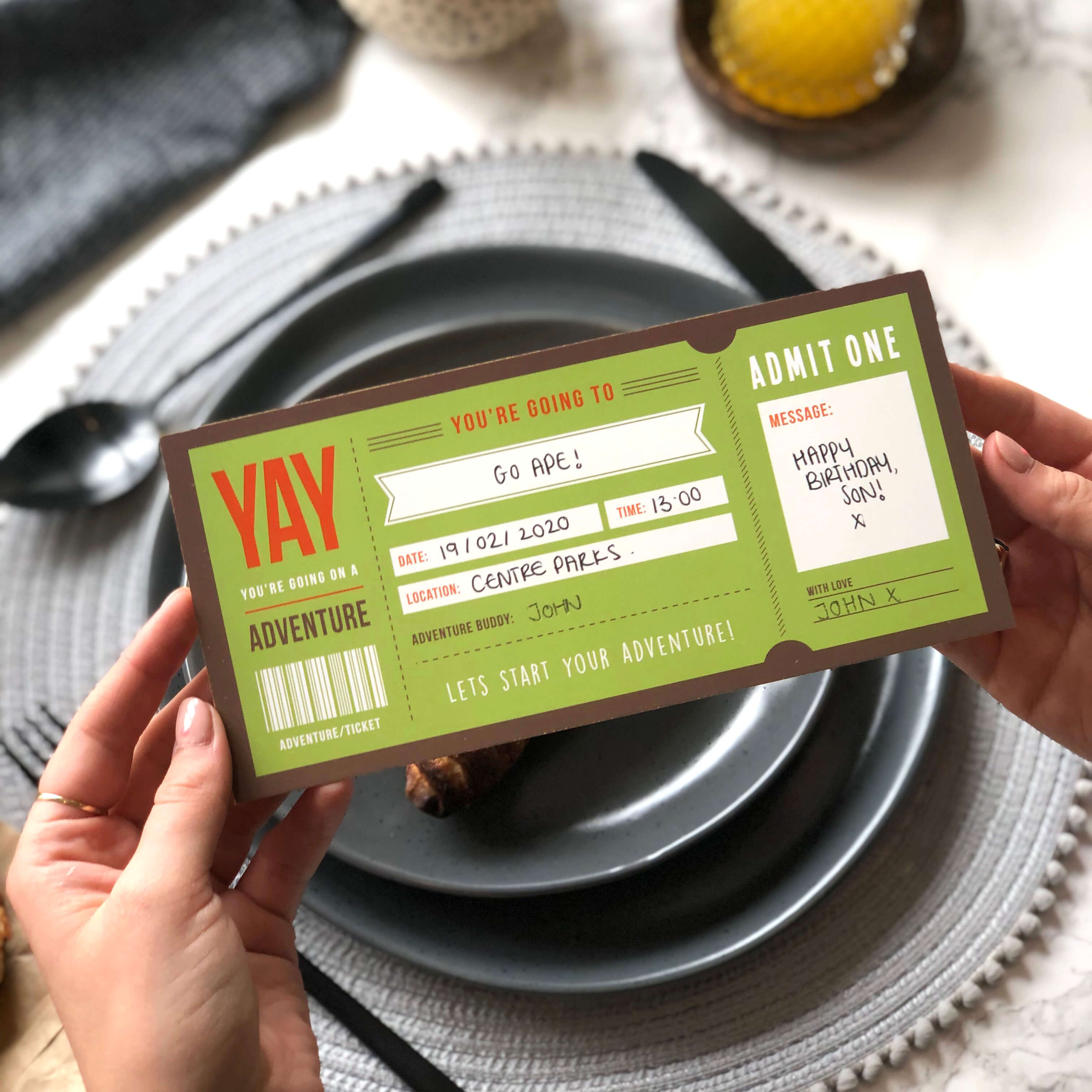 Adventure Ticket - Give the Gift of an activity - Designed by Rodo Creative