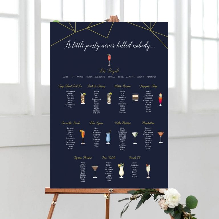 Modern Gold Table Plan - Designed by Rodo Creative in Manchester