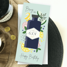 Illustrated Birthday Gin Card - Designed by Rodo Creative