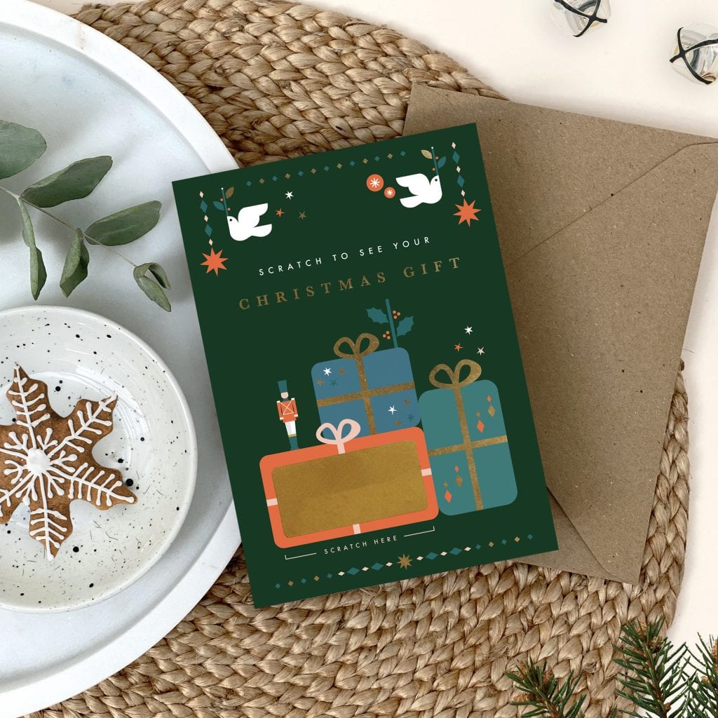 Traditional Christmas Gift Scratch Card - Designed by Rodo Creative