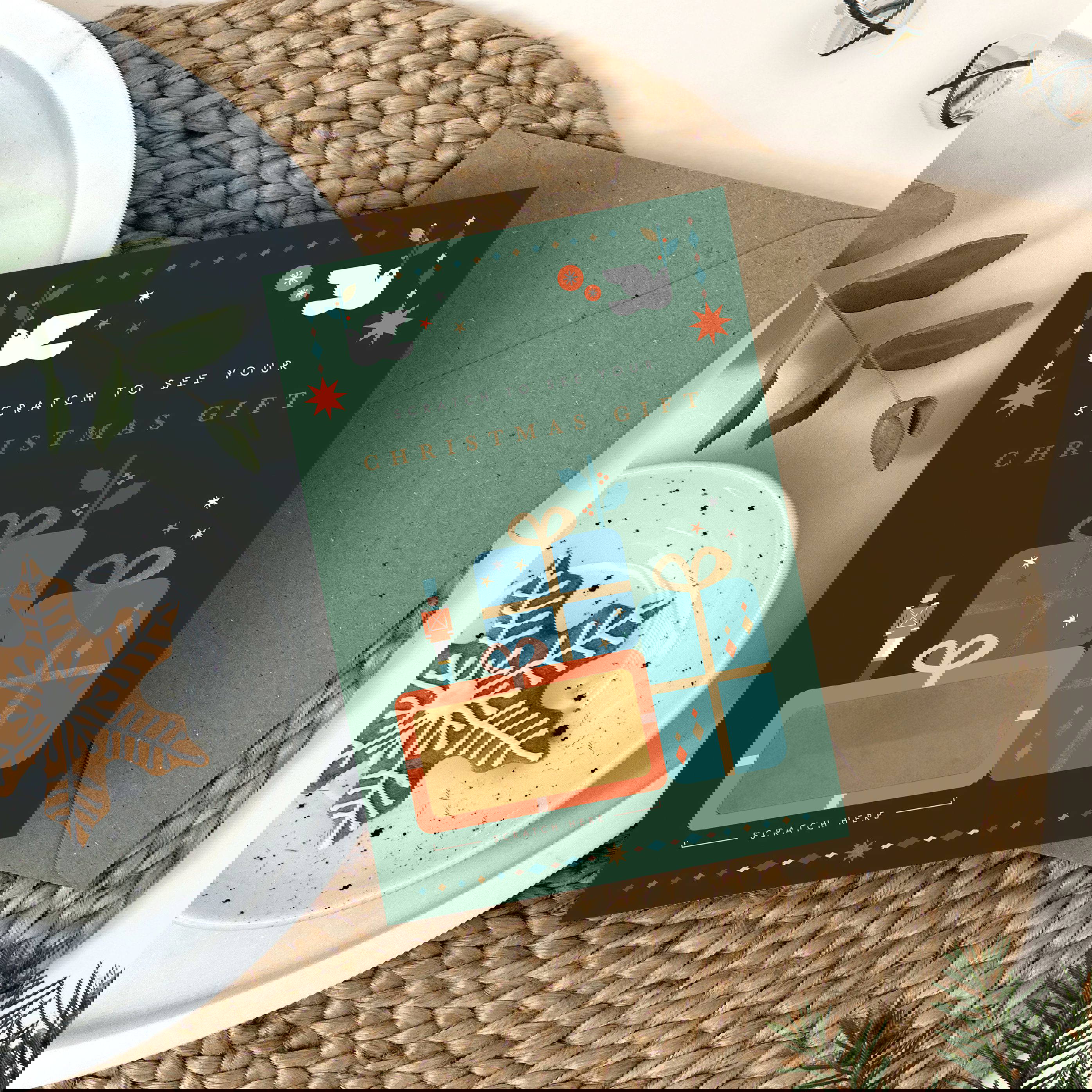 Traditional Christmas Gift Scratch Card - Designed by Rodo Creative