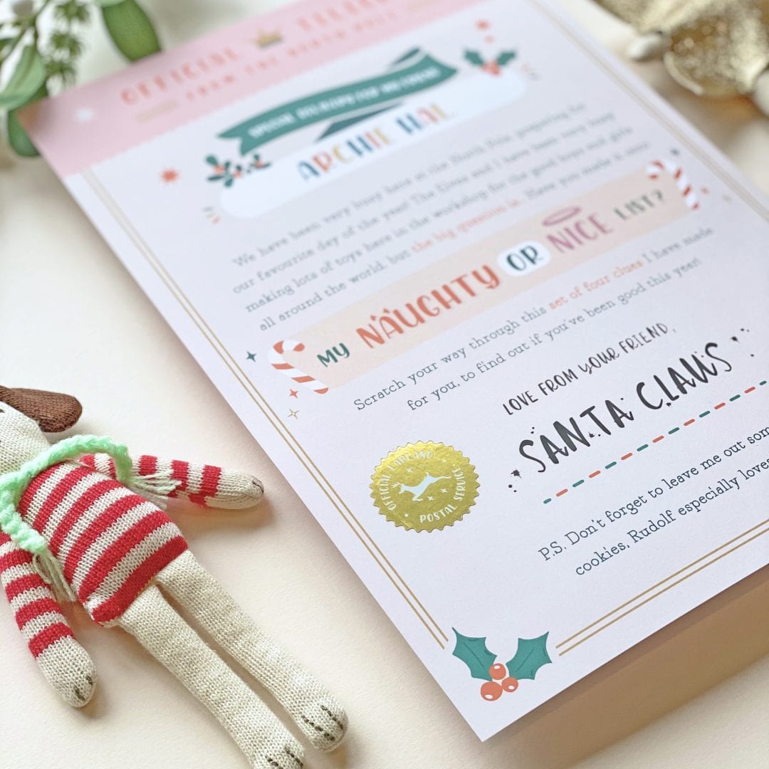 Christmas Scratch Treasure Hunt With Letter From Santa